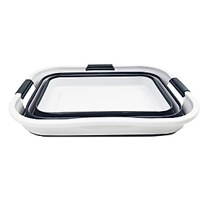 SAMMART 30L(8 gallon) Collapsible Plastic Laundry Basket - Foldable Pop Up Storage Container/Organizer - Space Saving Hamper/Basket - Water Capacity 24L(6.3 gallon) (1, Grey/Slate Grey)