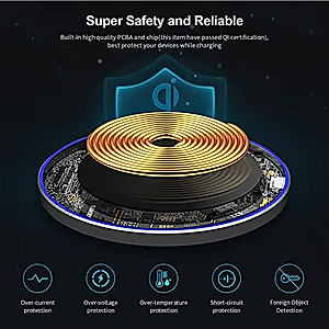 15W Fast Wireless Charger Pad, Eco Friendly, Walnut Wood, Bamboo, Compatible with Qi Enabled Devices (Bamboo)