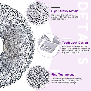 Swpeet 65 Feet Flexible Metal Tack Strip Three-Tooth Upholstery Curve Ease Grip for Furniture, Chairs, Sofa Finish Edges on Curved Arms, Wingback or Arched Portion of Chairs