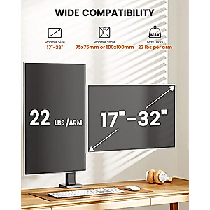 ErGear Height Adjustable Electric Standing Desk Dual Monitor Desk Mount