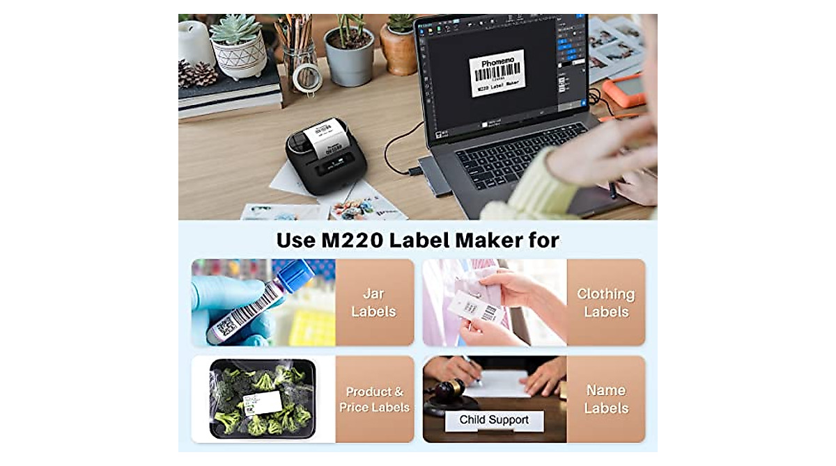 Phomemo M220 Wireless Label Maker - Portable & Efficient