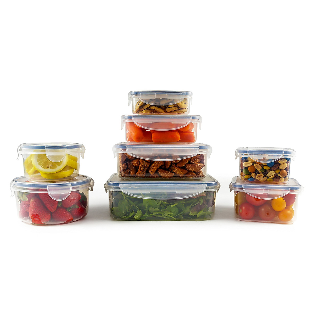 Plastic Food Storage Containers with Lids for use in Freezer Safe Food Storage Container Set and Large Food Storage Containers with Lids (16 piece Food Containers)