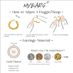 MYEARS Women Huggie Hoop Earrings Gold Initial F Sleeper 14K Gold Filled Small Simple Delicate Handmade Hypoallergenic Personalized Jewelry Gift