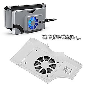 Game Cooling Fan, Rechargeable Game Controller Cooler Easy to Install Colorful Lighting Host Cooler for Switch Host