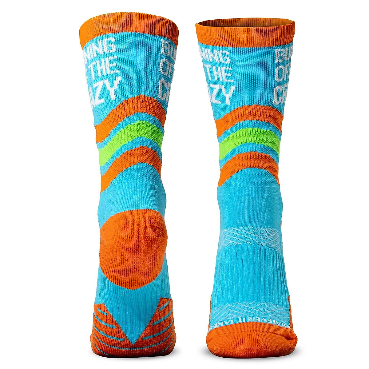 Gone For a Run Inspirational Athletic Running Socks | Mid-Calf | Burn Off The Crazy | Light Blue
