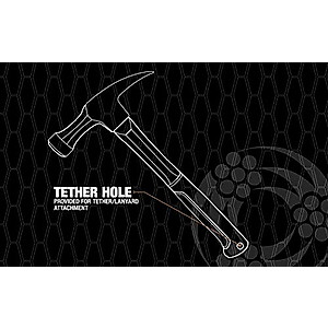 Southwire Bmeh-20 20 OZ. Heavy Duty Electrician's Hammer, 20 oz. Head with Smooth Face, Heavy Duty Drop Forged Steel Tether Hole For Safety, Lightweight Fiberglass Handle, 1.75 Lbs 65116840