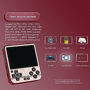 2100mah ABS Retro Gaming Console Multifunctional Handheld Joystick Game Player Portable Pocket Console with USB 3.5mm Ports Dual TF Card Slots for PSP/N64/NDS/PS Game Forms