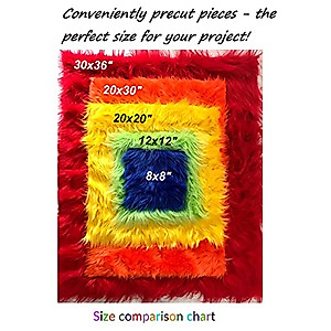 Bianna Creations | Faux Fur Fabric Pieces | US Based Seller | Shaggy Squares | Craft, Sewing, Costumes (Violet, 8x8 inches)