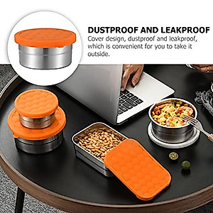 Fridge Containers 180ML Stainless Steel Condiment Containers Small Food Containers With Lids Dipping Sauce Cups Seasoning Dishes Meal Prep Bowl for Lunch Containers Fruit Container