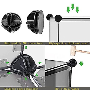 ADUZA Portable Shoe Rack Organizer, 4 Columns 8-Tier 64 Pairs Shoe Storage Organizer with Doors, Tower Plastic Shoe Shelf Storage Cabinet Stand Expandable for Heels, Boots, Slippers Black