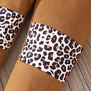 Girls Clothes Cute Long Sleeve Ruffle Tops Kids Cheetah Shirt Pants Set Baby Two Piece Clothing Toddler Girl Leopard Outfit 8t,7-8 Years old