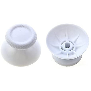 2 Pcs Analog Joystick Stick Caps Mushroom Button Thumbstick Thumb Cap for PS5 Controller Thumbstick Cap Replacement Kit (White)