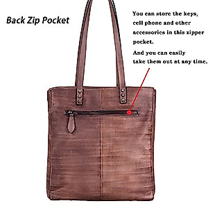 Crossbody Bag for Women Leather Tote Bag Handbags Hand-Painted Shoulder Bag Satchel (Coffee)