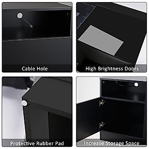 AHB 70" Fireplace TV Stand for TVs Up to 80" with 36" Electric Fireplace, TV Console for The Living Room, LED Light Entertainment Center, Storage Cabinet, Media Console Table, Black