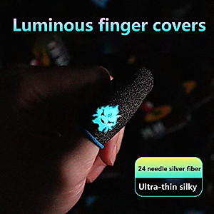 SamFansar Gaming Finger Cots Luminous Breathable Washable Mobile Game Thumb Gloves Compatible with Mobile Game A