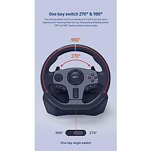 PXN V9 PC Steering Wheel with Pedals and Shifter 270/900 Degree Gaming Racing Wheel for PC,PS4,PS3,Xbox One, Xbox Series X/S,N-Switch (NOT Support Mac/PS5)