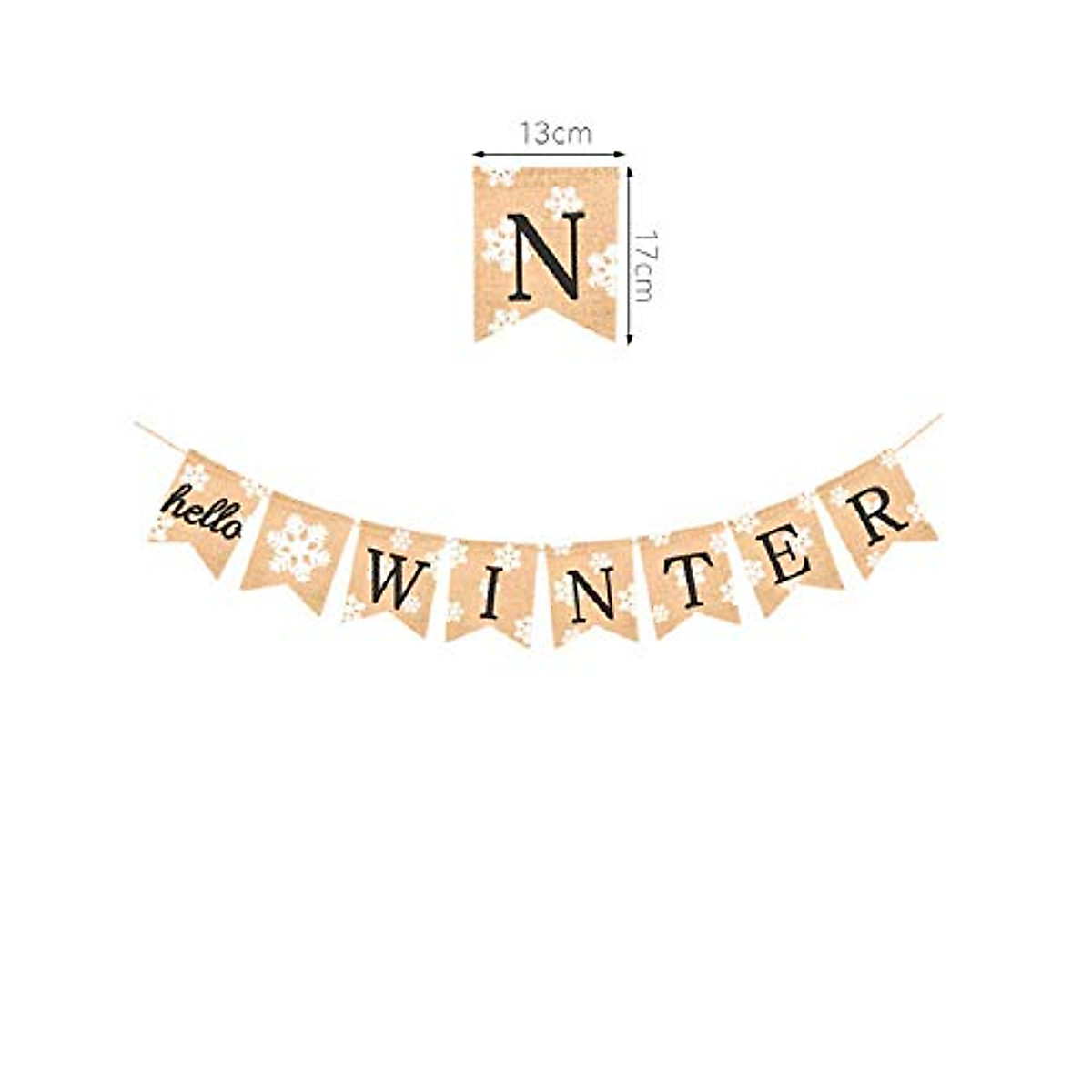 Christmas Banner hello winter Printed Bunting Banner Christmas Tree Garland Holiday Bunting Home Garden Indoor Outdoor Banner Christmas Home Party Decorations