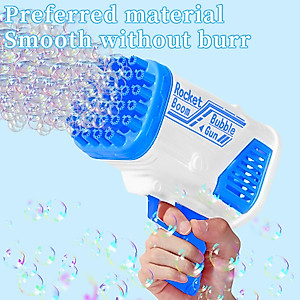 Blue Bubble Gun Machine for Kids, Outdoor Indoor Summer Automatic Toys Birthday Gifts for 1 2 3 4 5 6 7 8 + Years Old Toddlers Girls Boys Wedding Party Include Bubble Solution