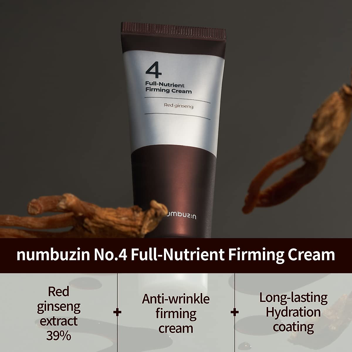 numbuzin No.4 Full-Nutrient Firming Cream | Skin Elasticity, Wrinkle Care, Anit-aging, Deeply Nourishing, Hydation | Red Ginseng, Panthenol, Niacinamide, Bifida | 2.02 fl. oz.
