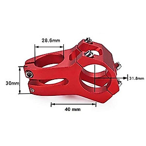 Free-fly Bike Stem 40mm Short Bicycle Stem Handlebar Riser Extender for Road Bike, Mountain Bike, MTB, BMX, Cycling (Blue)