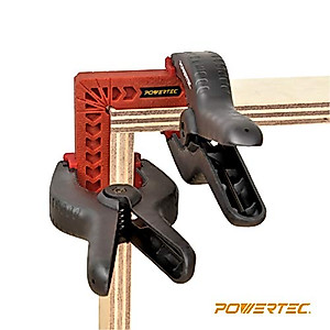 POWERTEC 71123-P2 90 Degree Positioning Squares, Right Angle Corner Clamps Woodworking Tools, Carperter Tools for Cabinets, Picture Frames and Boxes, 3" Set of 8