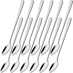 homEdge Stainless Steel Long Handle Spoon, 8.3 Inches Cocktail Stirring Spoons, Coffee Spoon,Set of 12