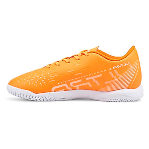 PUMA Ultra Play Indoor Training (Toddler/Little Kid/Big Kid) Ultra Orange/Puma White/Blue Glimmer 4.5 Big Kid M