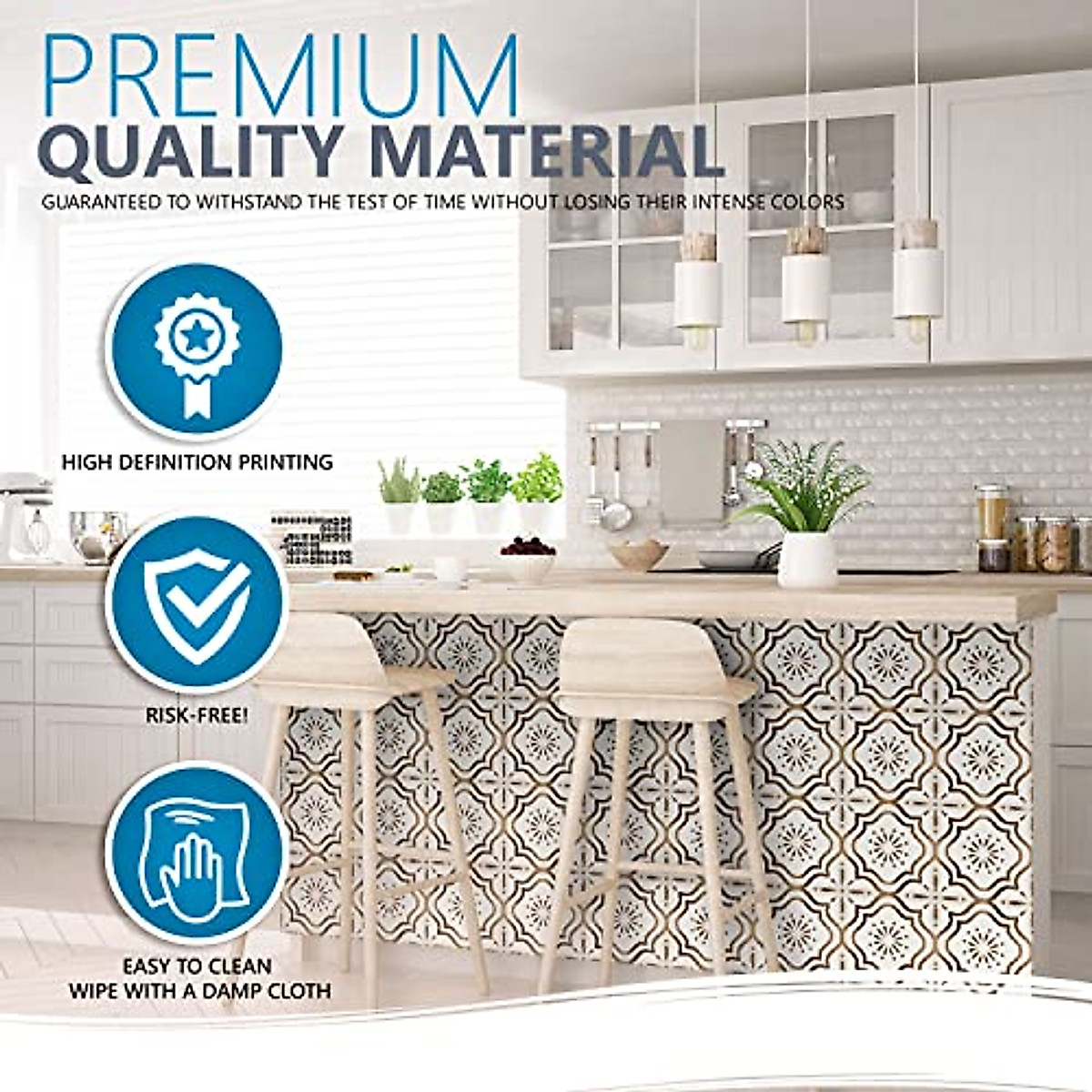 Black & White Collection Peel and Stick Tile Stickers 24 PC Set backsplash Tile Decals Bathroom & Kitchen Vinyl Wall Decals Easy to Apply Just Peel & Stick Home Decor (Black & White B5, 4x4 Inch)