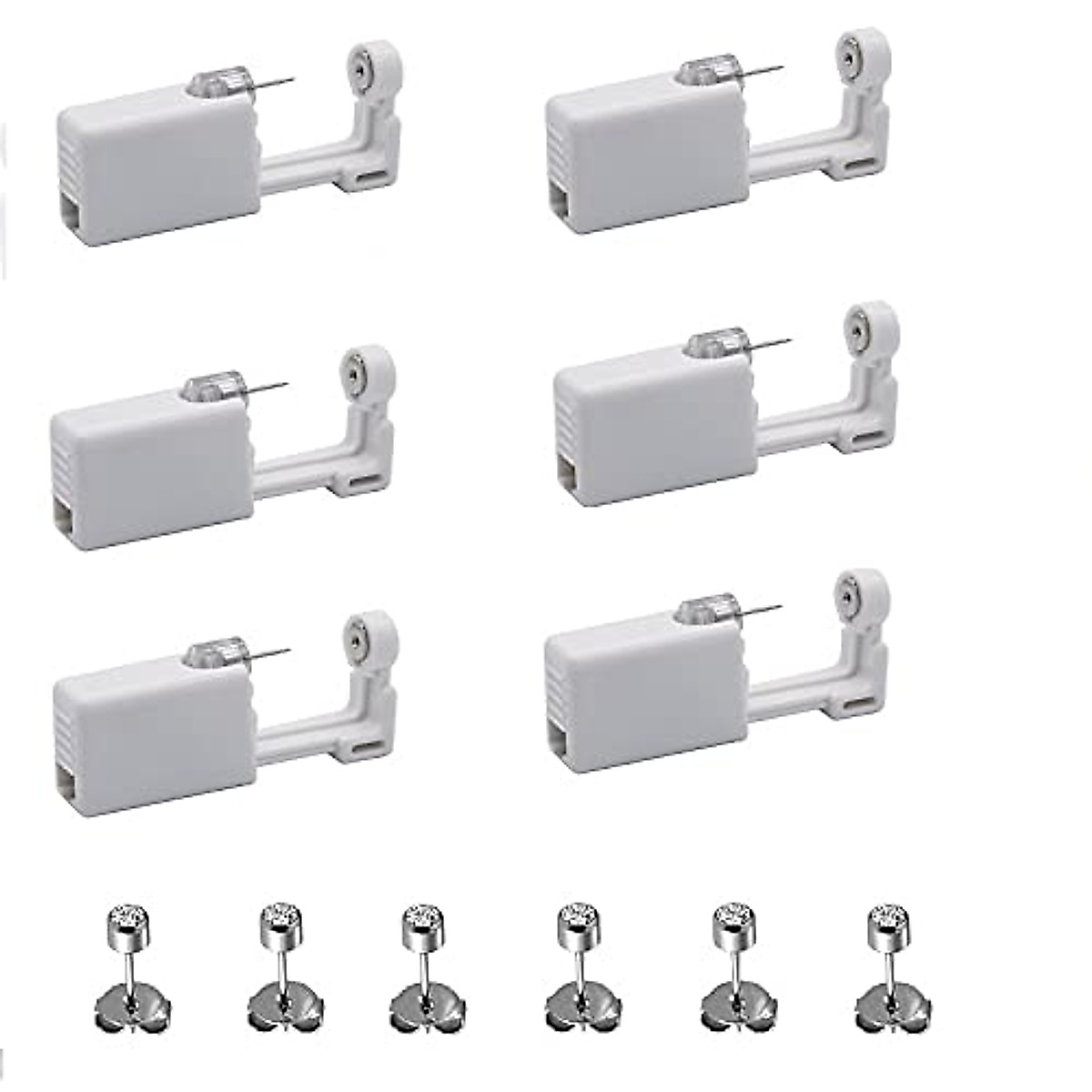 Pimoys 4pcs Painless Ear Piercing Gun Disposable Safety Asepsis Piercing Tool Kit with Ear Studs