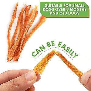 MON2SUN Dog Treats, Chicken Jerky Strips for Small Dogs, High Protein & Grain Free Dog Snacks, Easy to Digest Dog Training Treats (Chicken, 17.64 Ounce -Pack of 1)