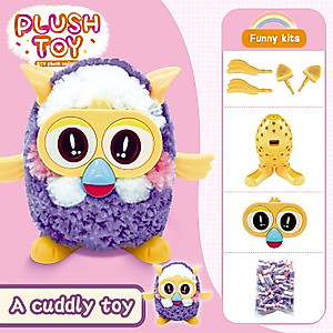 FEIDAMA Plush Toy Set. Cute Plush Toys, Stuffed Animals Toys Dolls, Soft Plush Stuffed Animal Plushier, Colorful Stuffed DIY Plush Animal Toys Dolls for Kids Girls Boys (Hedgehog+owl+Puppy)