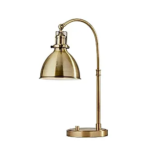 Adesso 3906-21 Abbott Desk Lamp, 20 in, 40W Standard, 40W LED, Antique Brass, 1 Table Light