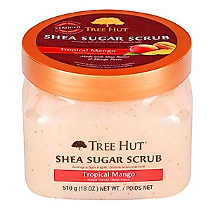 Tree Hut Shea Sugar Scrub Tropical Mango, 18oz, Ultra Hydrating and Exfoliating Scrub for Nourishing Essential Body Care