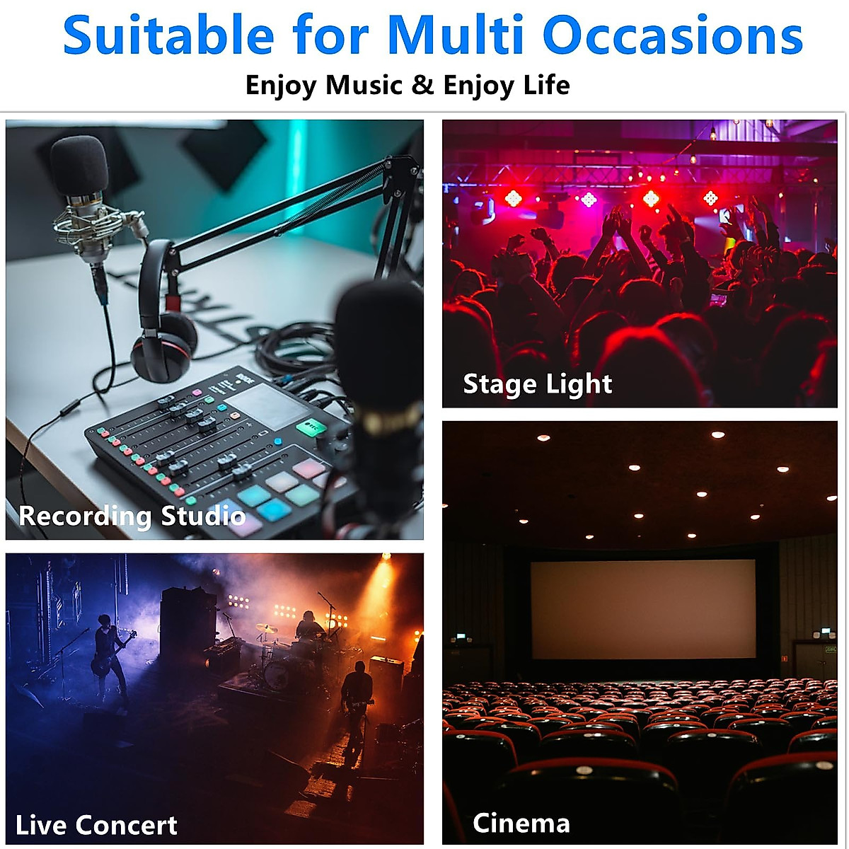 AQOOL XLR Cable 25ft 4 Pack, XLR Male to Female 3-Pin Microphone Cables, Premium Balanced Mic Cables XLR Speaker Cable 25 Feet