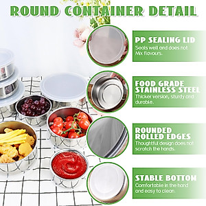 LELE LIFE 10 Pack 5 Sizes Stainless Steel Food Containers with Lids- 240/370/605/835/1200ml - Nesting Stainless Steel Food Storage Containers for Leftovers, Lunch Box, Snacks, Camping, Picnic (10PCS)