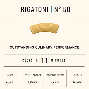 Rummo Italian Pasta GF Rigatoni No.50, Always Al Dente, Certified Gluten-Free, Made in Italy (12oz Package)