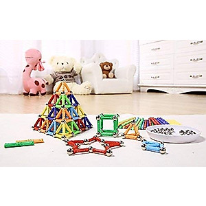 Veatree 206 Pieces Magnetic Building Sticks Blocks Toys, Magnet Educational Toys STEM Toys for Kids and Adult, 3D Non-Toxic Building Toy with Storage Bag