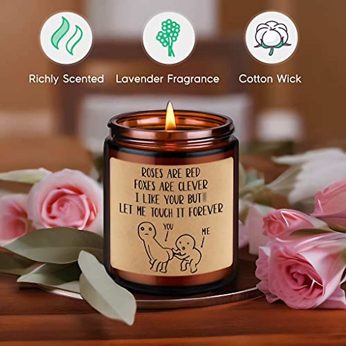 GSPY Scented Candles for Men, Women - Naughty Anniversary, Fiance Gifts for Her, Him, Couples Gifts - Funny Birthday, Mothers Day, Fathers Day, Love You Gifts for Husband, Wife, Boyfriend, Girlfriend