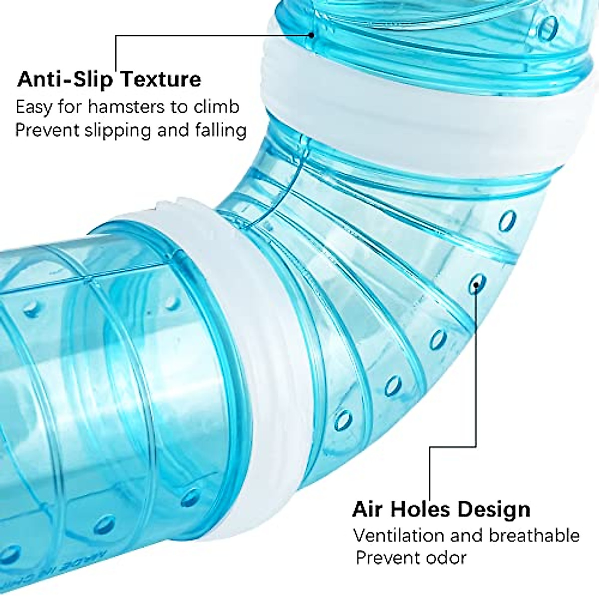 2 Hamster Tubes Kits, DIY Hamster Tunnel Adventure External Pipe, Transparent Connection Track Rat Toy Hamster Cage Accessories for Hamster Mouse Small Animals Sports Expand Space