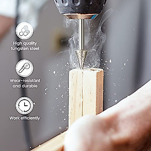 THEKBS 24Pcs Stone Carving Set Diamond Burr Set, Rotary Grinding Burrs Engraving Bits Set with 1/8-inch Shank Universal Fitment Rotary Tool Accessories for Carving, Grinding, Polishing, Engraving