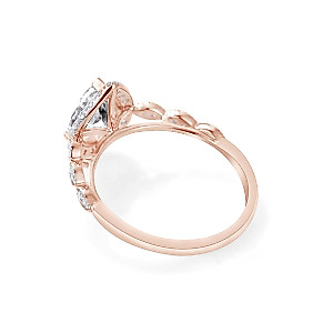 SAVEARTH DIAMONDS 14k Rose Gold Over Sterling Silver Teardrop Infinity Design, Center 12X8MM (2.75 Ct) Pear Cut Moissanite Lab Created Diamond Engagement Promise Ring For Women (3.25 Ct) Size-5.5