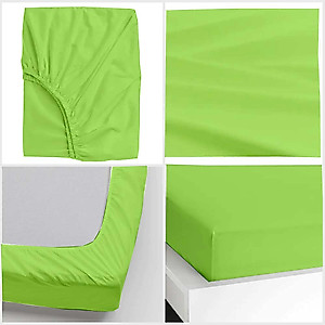 Crown Collection Premium Quality 600-Thread-Count 100% Egyptian Cotton 1 Piece Fitted Sheet with 12" Deep Pocket Full Size Damask Solid (Sage)