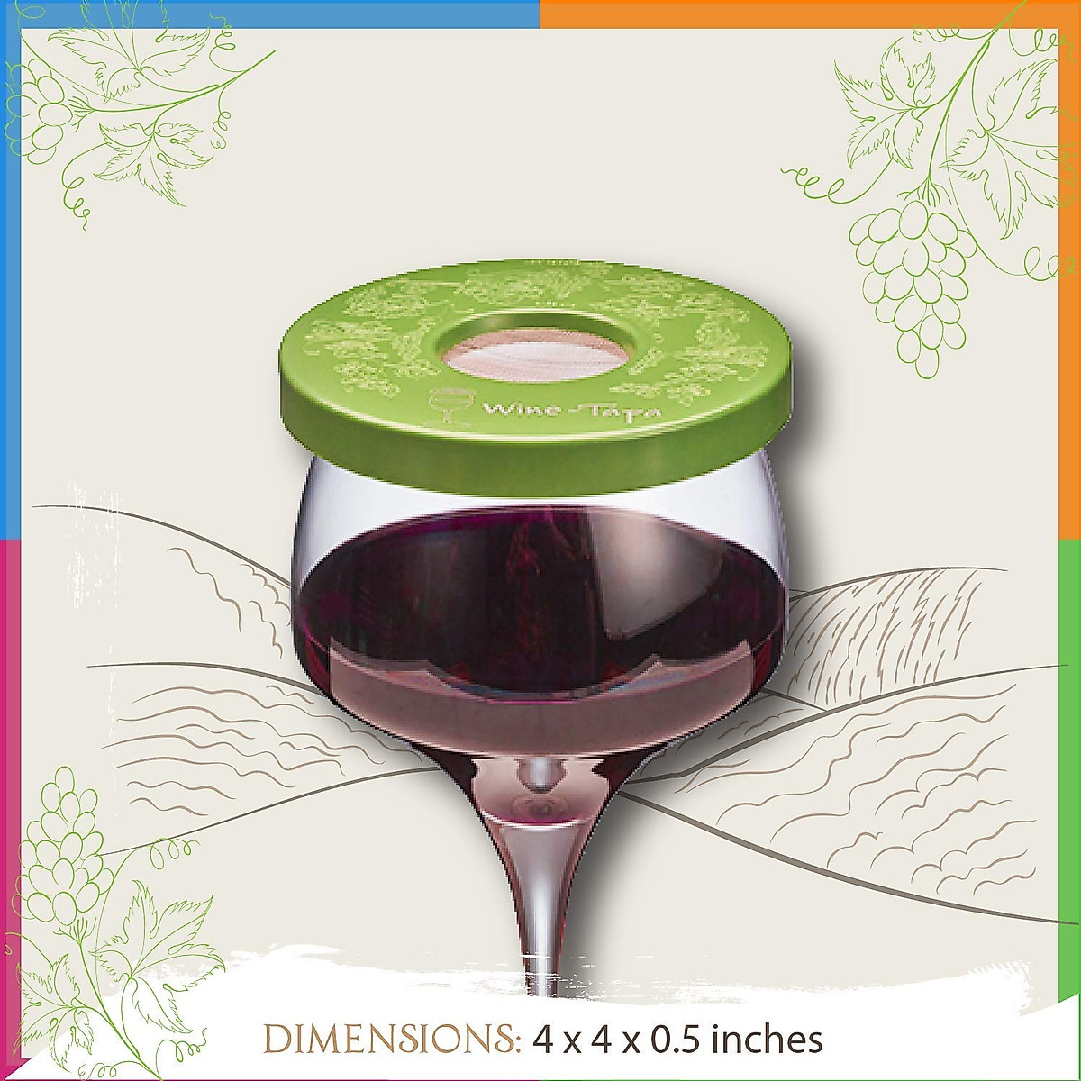 Wine Tapa Drinking Glass Covers - Use as Cover for Coffee Mugs, Soda Can and Drinking Glass, Set of 2 No Spill Drink Covers (Lavender)