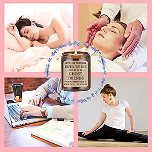 LAMIVEENLA Best Friend Valentines Day Gifts for Women Scented Candle Lavender - Funny Birthday Gifts for Friends Female Friendship Gifts Going Away Gifts for Coworker Soy Candle 7.4oz
