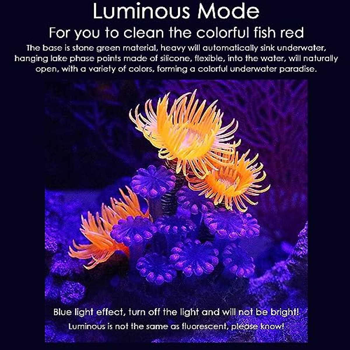 HEEPDD Aquarium Simulation Silicone Coral Sea Anemone Artificial Aquatic Plants Fish Tank Landscape Decoration