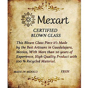 MexART Artisan Crafted Hand Blown Confetti Barril Recycled Glass Shots Glasses, 2 oz. 'Classic' (Set of 6)