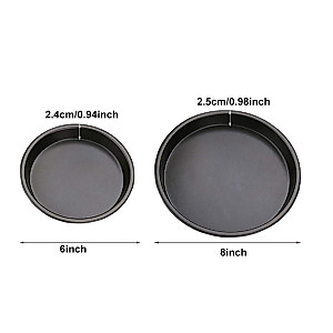 Stainless Steel Round Pizza Pan,Carbon Steel Non-Stick Oven Pizza Plate Pan Bakeware Tray Mold Deep Dish Pizza Pan(8inch)