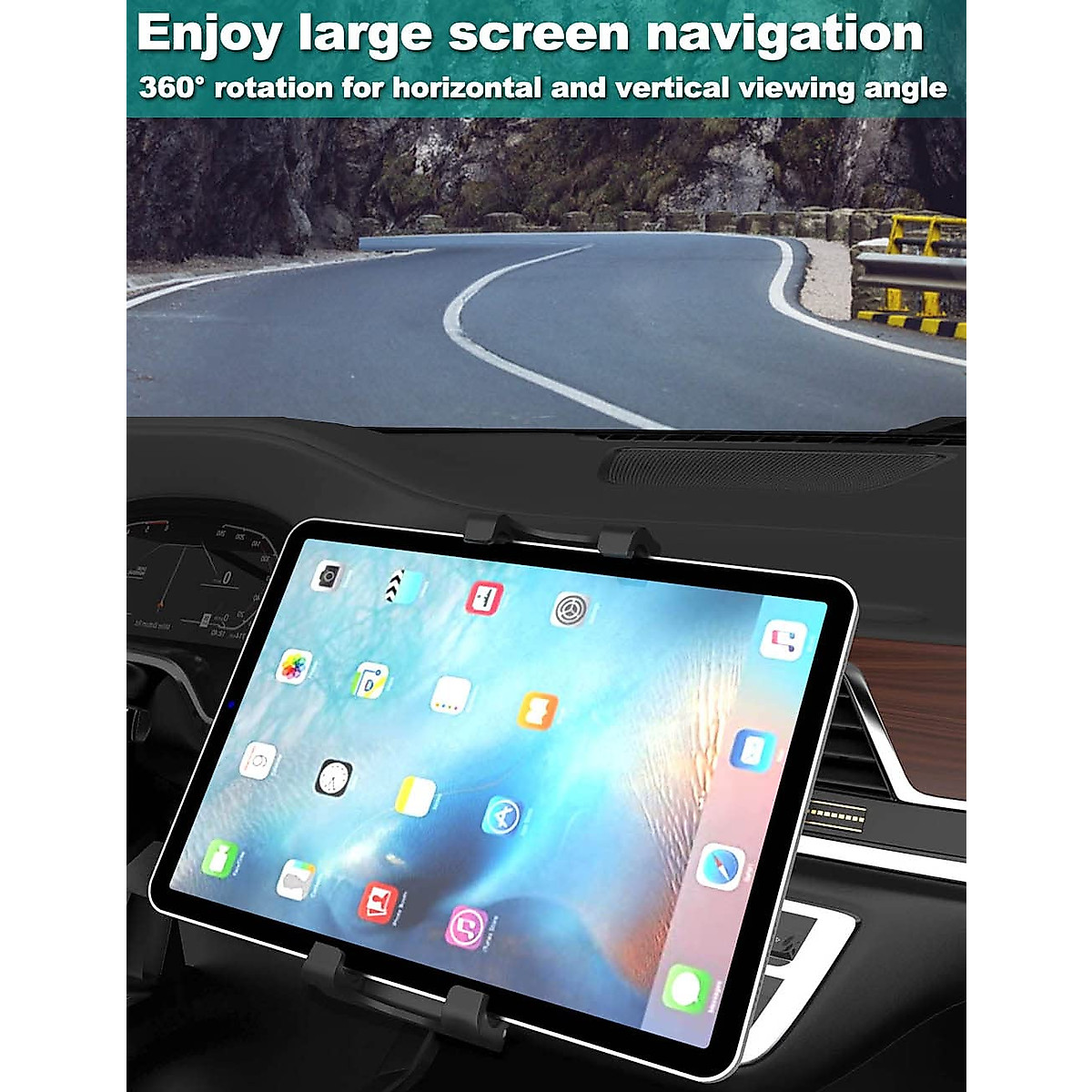 EXSHOW Car Tablet Mount CD Slot Holder for 4.7-12.9 iPad Phone, 360 Rotation Universal Truck CD Player Holder for iPad Pro 12.9" Air Mini, Kindle Fire HD, Samsung Tab S8 Ultra