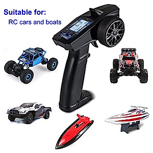 havcybin Turbo Racing P32 91803G-C 2.4G 4CH RC Remote and Receiver Controller LCD Display with Waterproof Radio Transmitter for RC Car Boat (91803-C)