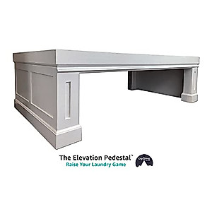 The Elevation Pedestal | Raises Your Washer & Dryer | Custom-Made to Fit All Machines, Samsung, LG, GE, Whirlpool, etc| Adds Storage, Beautifies Your Laundry Room | Premium, Solid Wood, 52-58” Wide